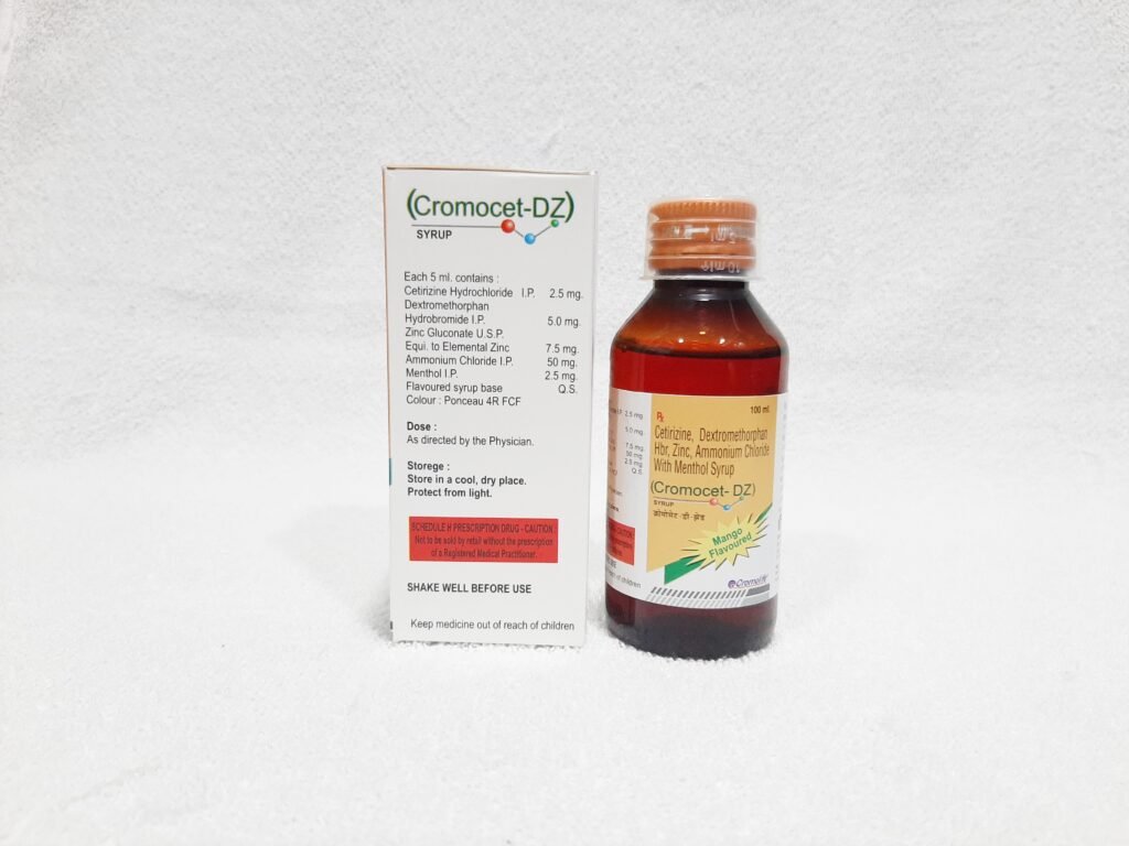(CROMOCET - DZ SYRUP) Cetirizine, Dextromethorphan Hbr, Zinc Ammonium ...