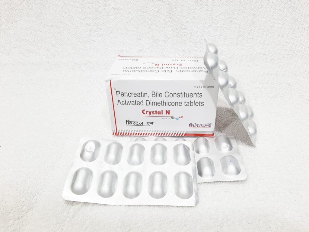 (CRYSTAL-N TAB) Pancreatin And Bile Constituents Activated Dimethicone ...