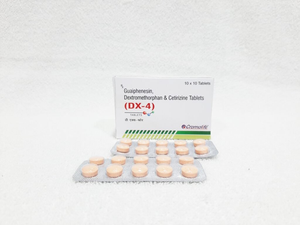 (DX - 4 TAB) Guaiphenesin, Dextromethorphan & Cetirizine Tablet ...